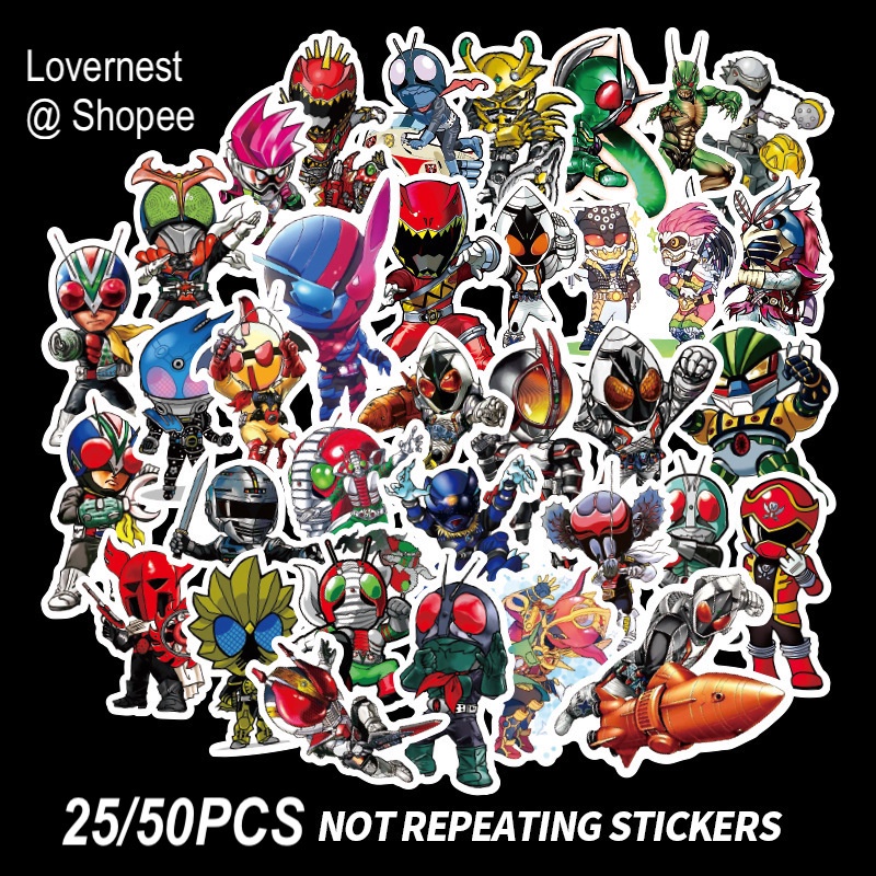 LOVERNEST 50Pcs/25Pcs KAMEN RIDER STICKERS 假面骑士行李箱贴纸 Waterproof for ...