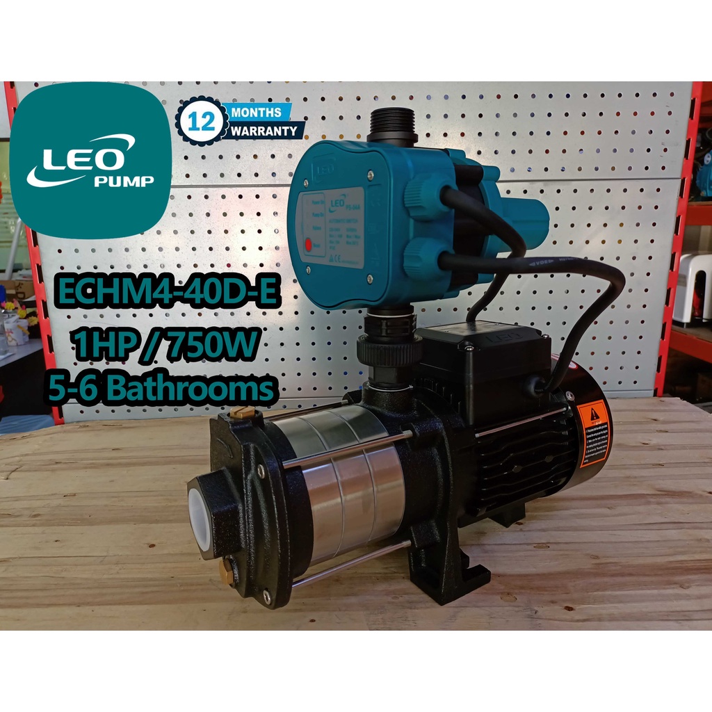 LEO ECHM4-40D-E 1HP High Quality Stainless Horizontal Multistage Jet ...