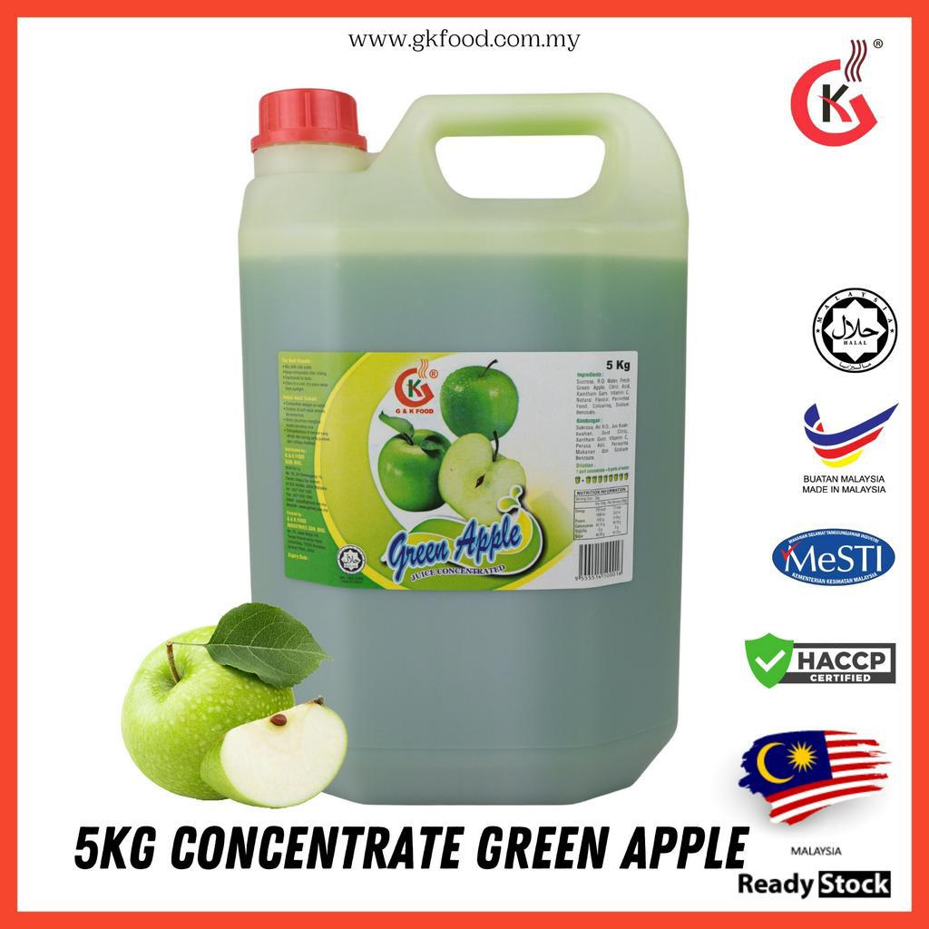 G&K 1:8 Concentrate Green Apple Juice 5kg(4L) | Jus Epal Hijau Pekat ...