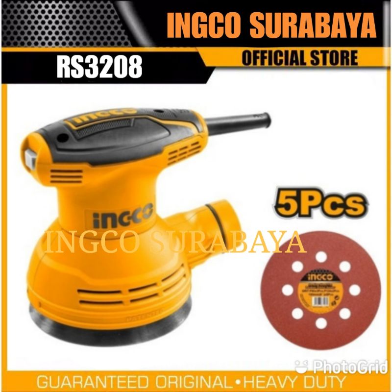 MESIN Ingco RS3208 ROTARY ORBITAL SANDER 5" ROUND ELECTRIC SANDING ...