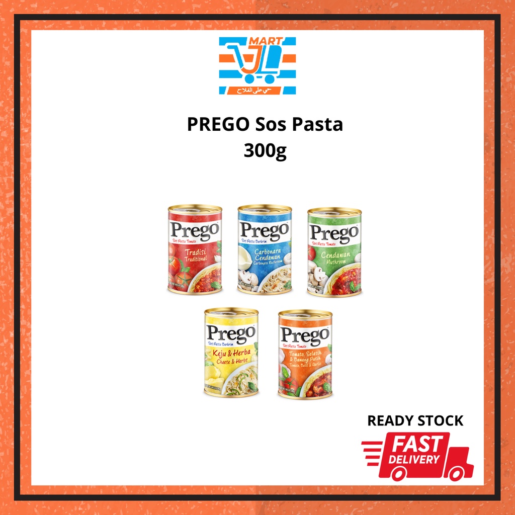 PREGO Sos Pasta Traditional/ Carbonara/ Cendawan/ Keju & Herba/ Tomato ...