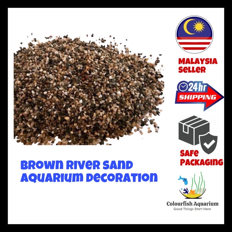 Colourfish Natural Dark Brown River Coarse Sand 1kg | Shopee Malaysia