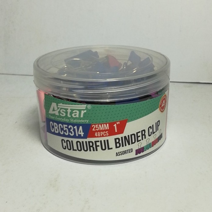 Astar Colourful Binder Clip/DOUBLE CLIP 25mm 48pcs (CBC5314) | Shopee ...