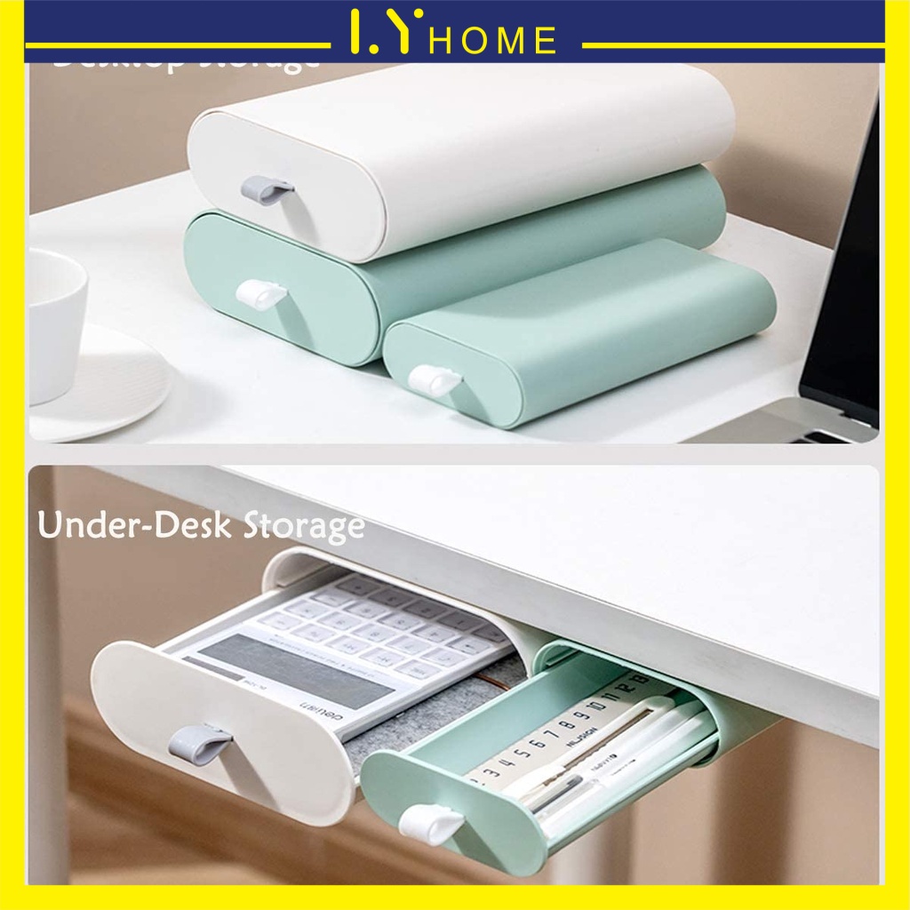 Big Drawer Under Desk Table Storage Organizer Self Sticker Hidden Slide ...