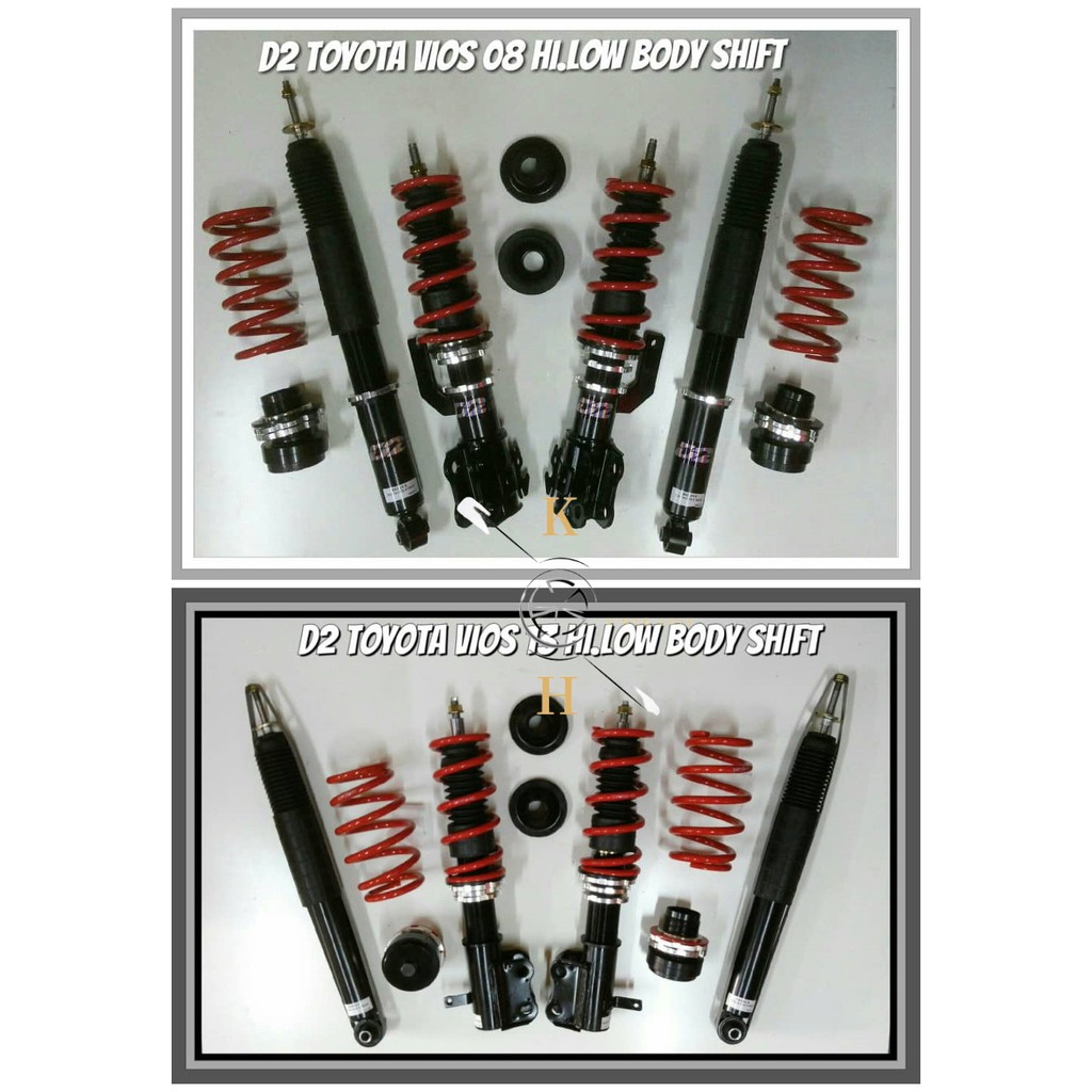 D2 Adjustable High Low Body Shift Absorber Spring Set - Toyota Vios ...