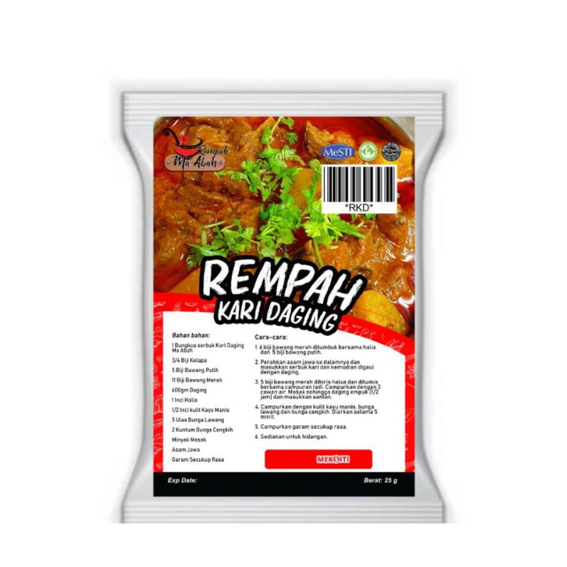 Rempah Kari Daging Berat: 25 g | Shopee Malaysia