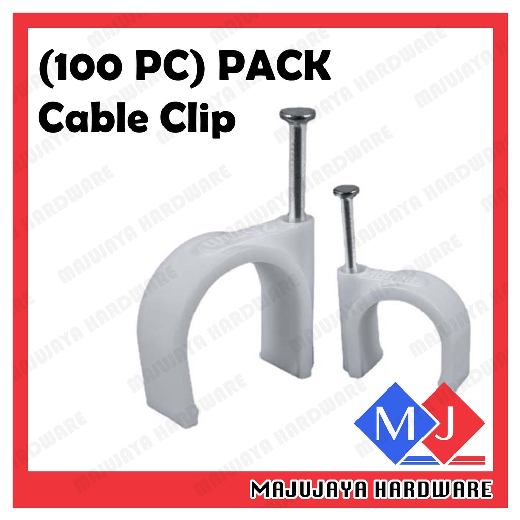 4-22MM (100PC) Cable Clips Wall Insert Electric Wire Cable Nail Clips ...