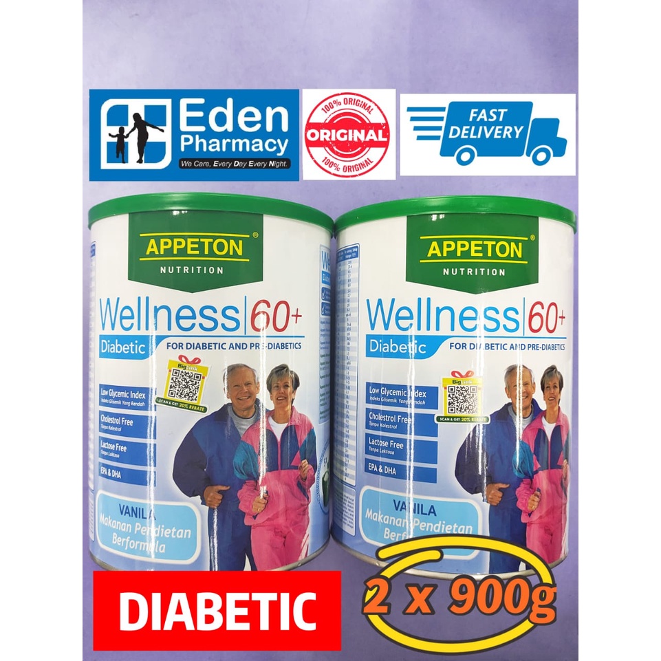 Appeton Wellness 60+ Diabetic Vanilla Nutrition Milk ( 2 x 900g ...