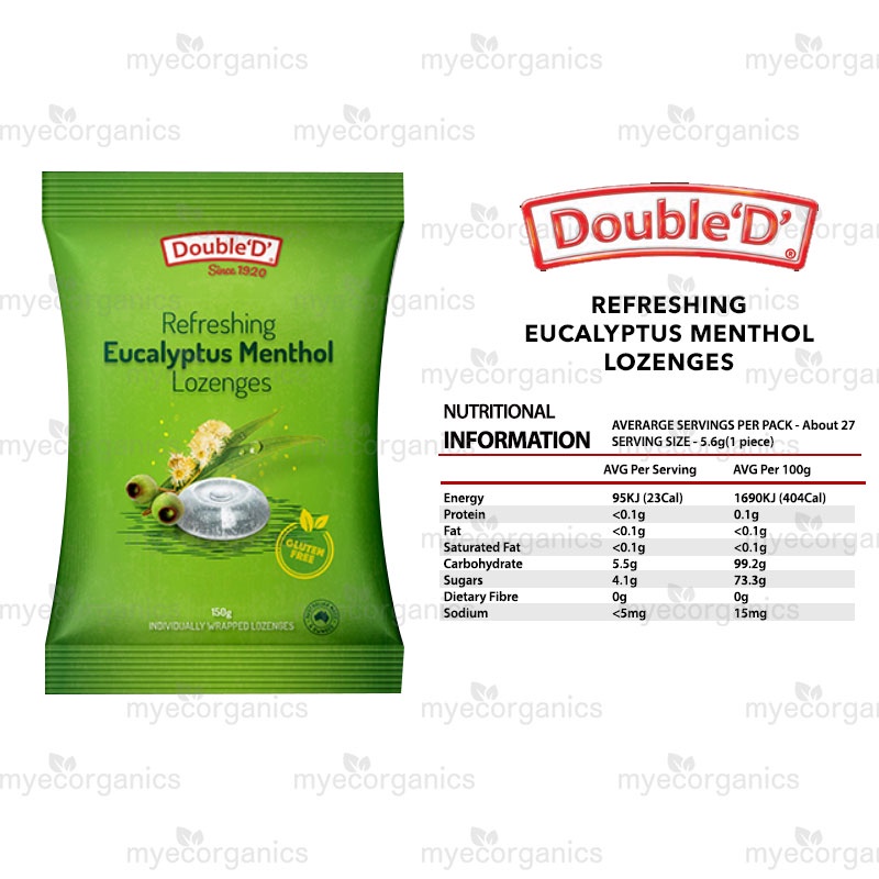 (EXP 7/2025) Double D Medicated (Menthol / Honey) Lozenges 150gm ...