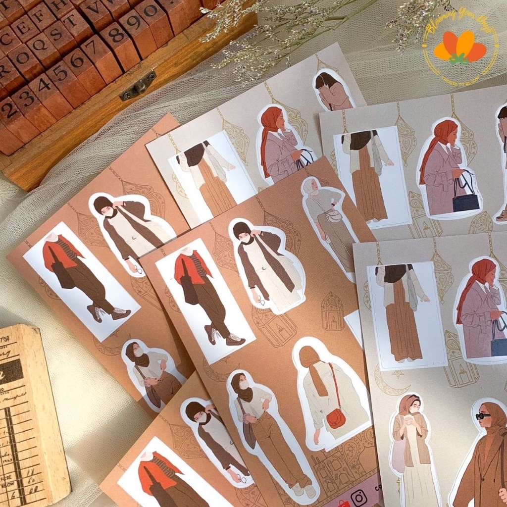 Bloomingyourdays hijab girls sticker aesthetic journal sticker hijab ...