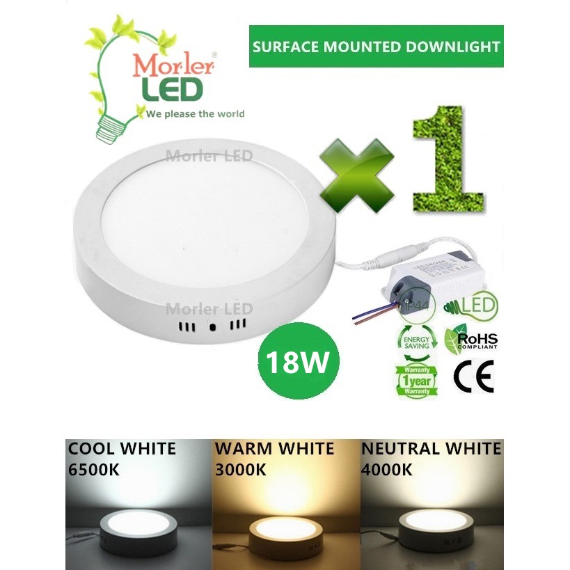 6W 12W 18W 24W 30W 4/6/8/11 Inch LED Surface Mounted Round / Square ...