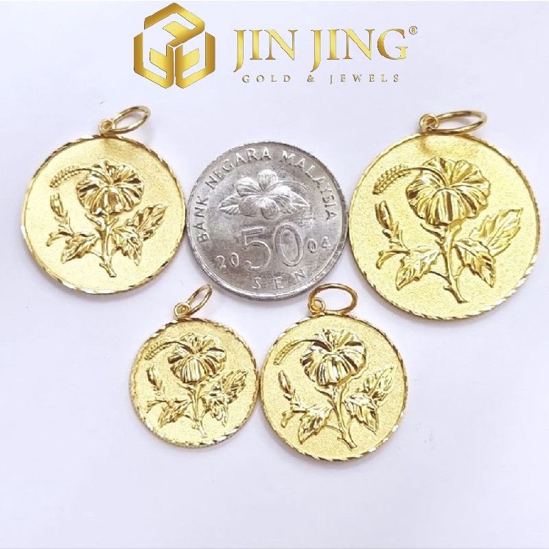 LOKET BUNGA RAYA 3D EMAS 916 1g-4g up | Shopee Malaysia