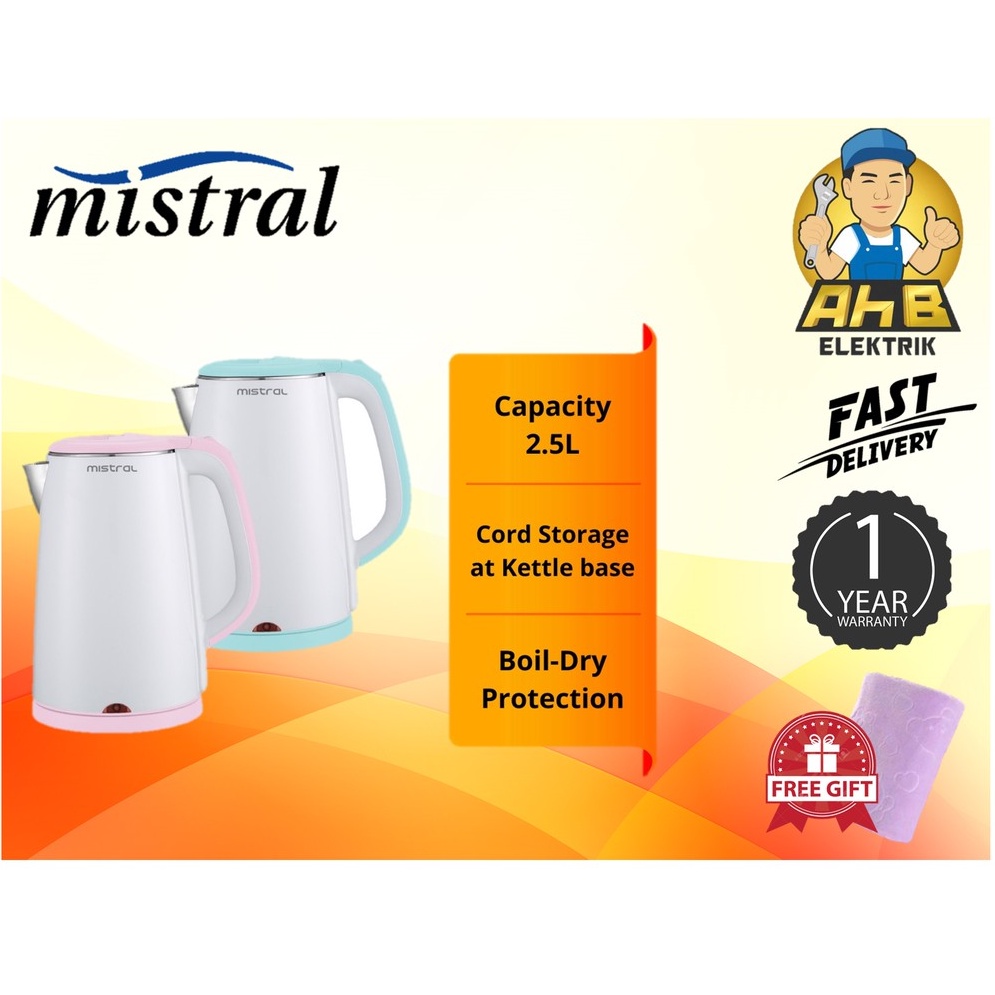 MISTRAL 2.5L COOL TOUCH ELECTRIC JUG KETTLE MEK855 | Shopee Malaysia