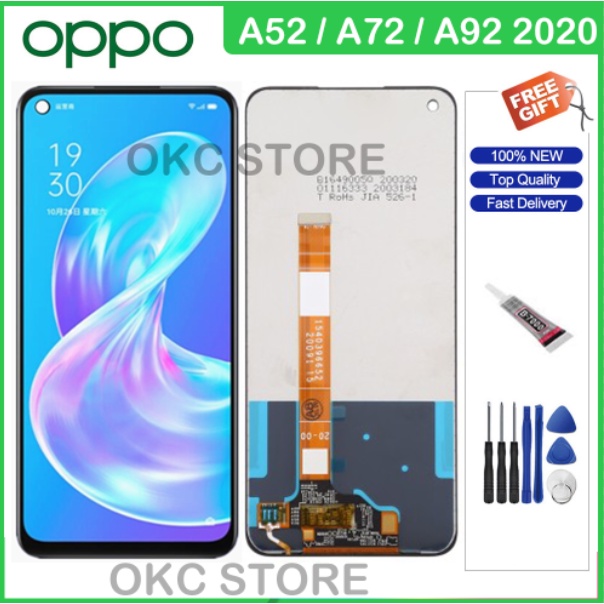 Original OPPO A92 A52 A72 2020 LCD with Frame Display Touch Screen Digitizer Full Set Assembly ...