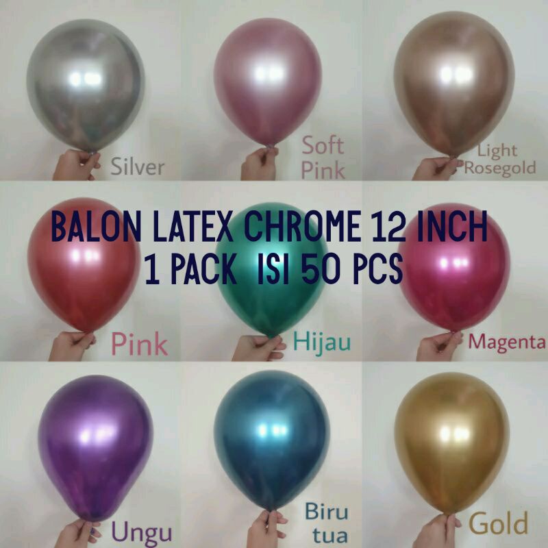 12 inch chrome balloons (1 pack contains 50 pcs) / birthday balloons ...