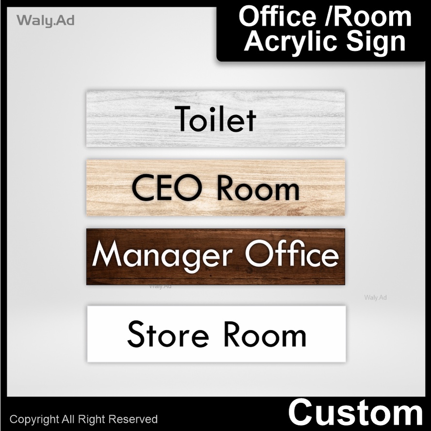 Premium Office Sign Custom Clinic Manager Director Staff Toilet Meeting ...