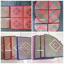 Sapra Mengkuang 4 Segi Dan Bulat/Saprah Tikar Mengkuang/Alas Makanan ...