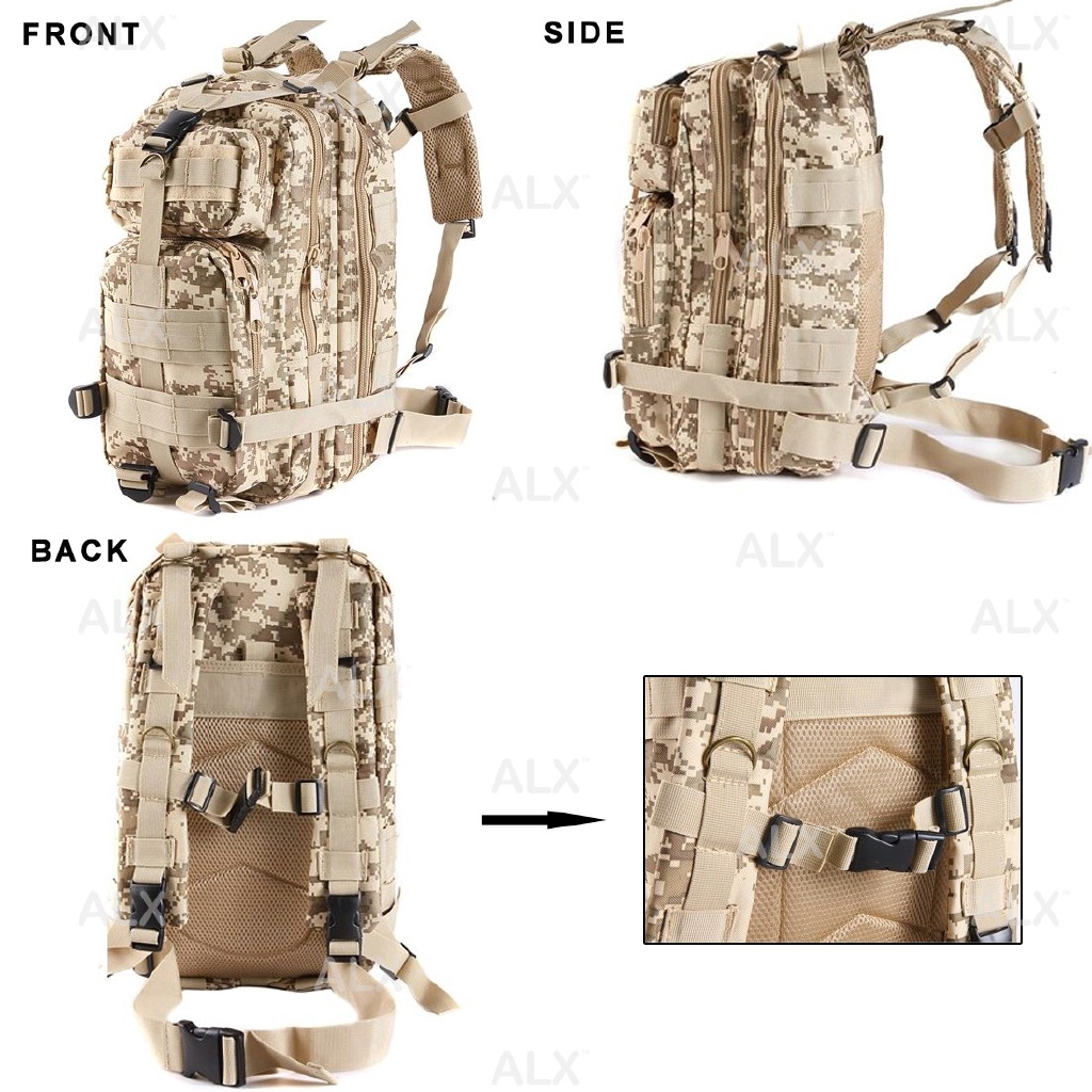 Beg Corak Askar Tompok Travel Beg Mendaki Hiking Army 25L Military 3P ...
