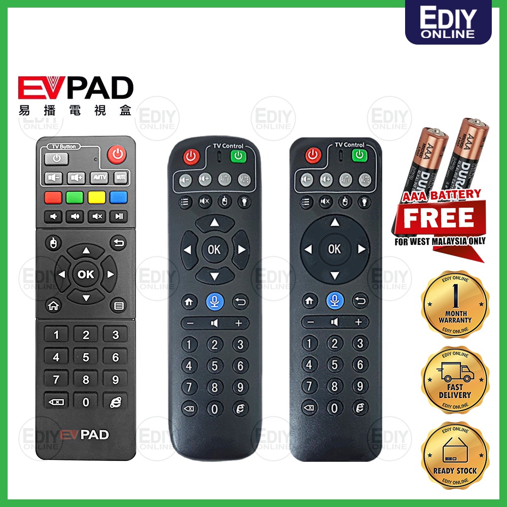 【FREE BATTERY AAA X2】 ORIGINAL EVPAD Remote Control for EVPAD 3S 3 3Max ...