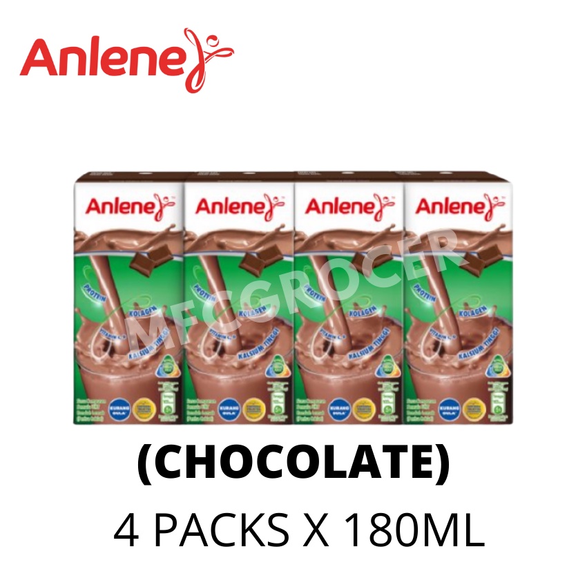 ANLENE UHL MILK ( PLAIN / CHOCOLATE ) 4 x 180ml | Shopee Malaysia