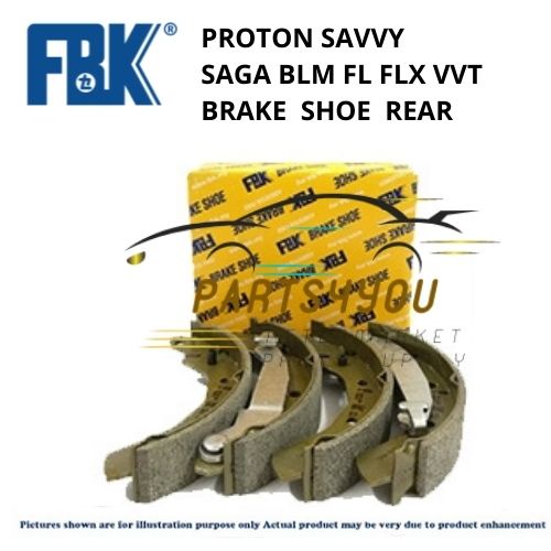 FBK Brake Shoe Rear/ Belakang - Proton Saga BLM FL FLX / New Saga VVT ...