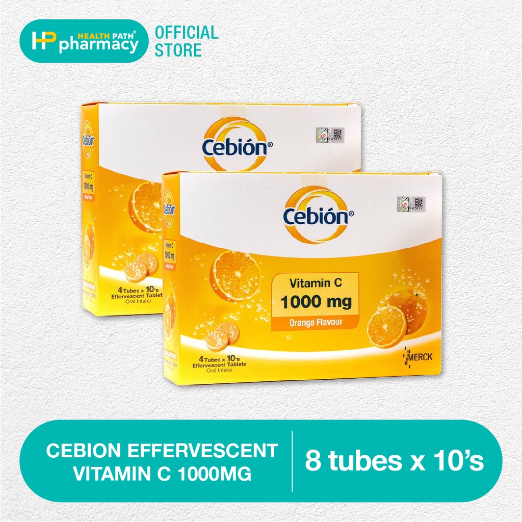 Cebion Effervescent Vitamin C 1000mg 10's x 8 Tubes (2box) | Shopee ...