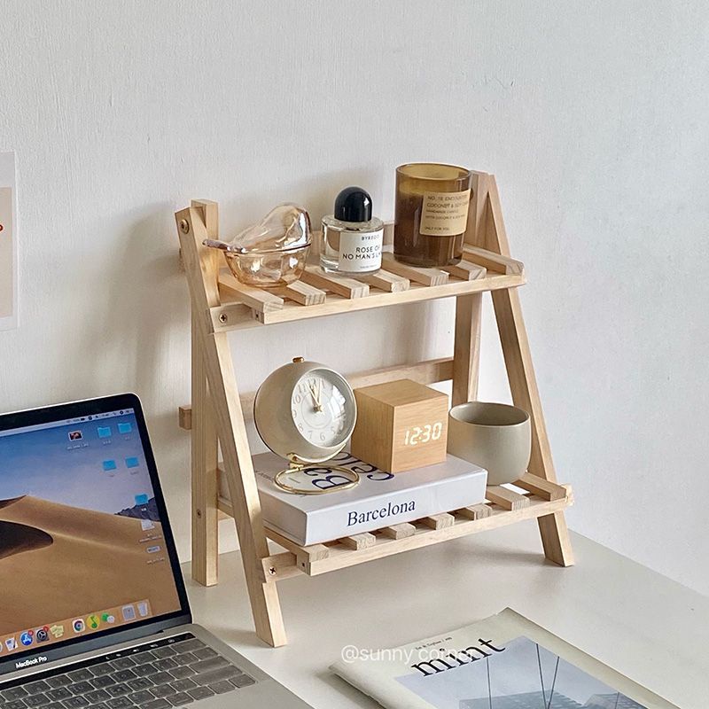 INSTA Style Woody Double Layer Folding Storage Rack / Desktop Rack ...