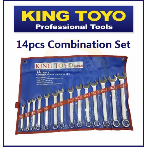 KING TOYO 14pcs Combination Spanner Wrench Set (8-24MM) / spana set ...
