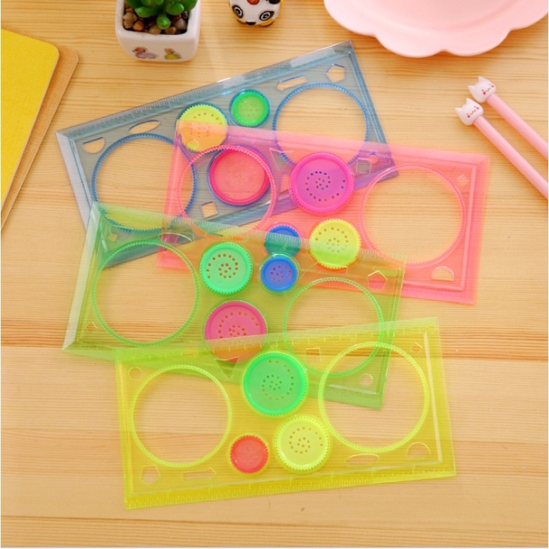 Children Spirograph Pattern Rulers Drawing Toys Cartoon Rabbit & Art Painting 神奇龟兔画板 | Shopee ...