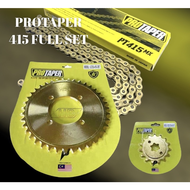 LC/Y15/Y125/RXZ/Y110 415 CP1 PROTAPER GOLD FULL SET SPOCKET ORING ...