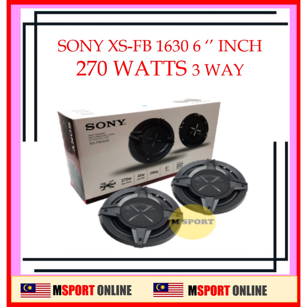 SONY XS-FB1630 6'' XS-FB6930 6X9 INCH/GULF MILANO GM-1630 6'' GM 6930 6''X9'' 270 WATTS 3 WAY ...