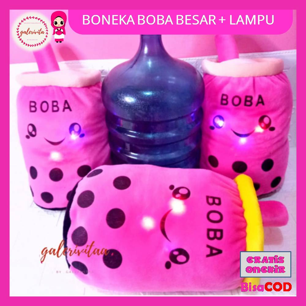 Jumbo Boba LED Doll Size Gallon 53 Cm / Stuffed Boba Milk Tea LED ...