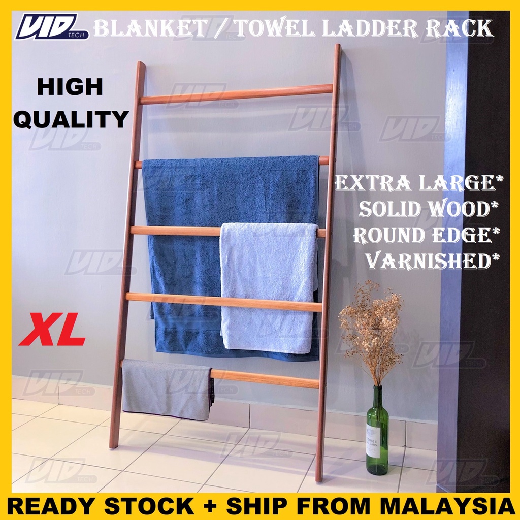 VIDTECH EXTRA LARGE Blanket Towel Ladder Rack Deco Wooden Home Decor ...
