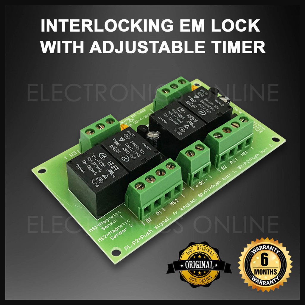 Interlocking 2 Doors Interlocking EM Lock with Adjustable Timer EM Lock ...