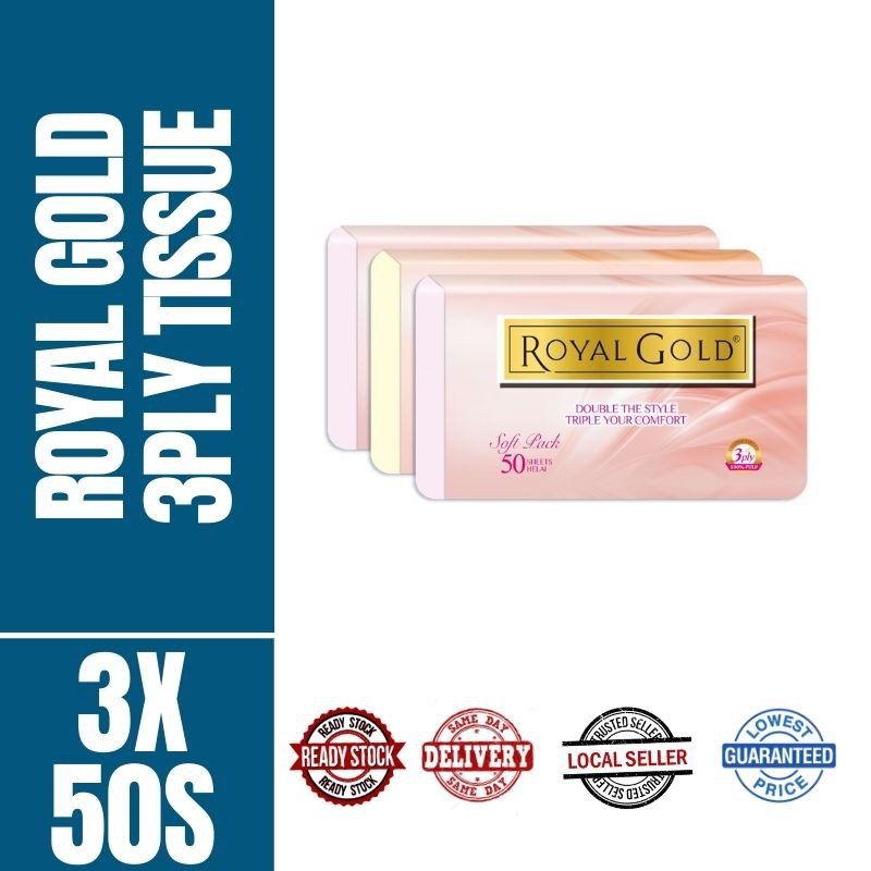 Royal Gold Tissue Soft Pack (3 Packets x 50's) | Shopee Malaysia