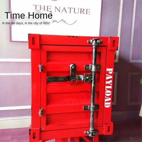 Industrial Style Container Bedside Table Bedroom Small Mini Cabinet ...