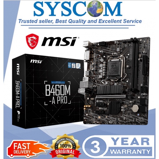 MSI MB B460M-A PRO (AM4, DDR4, B460) | Shopee Malaysia