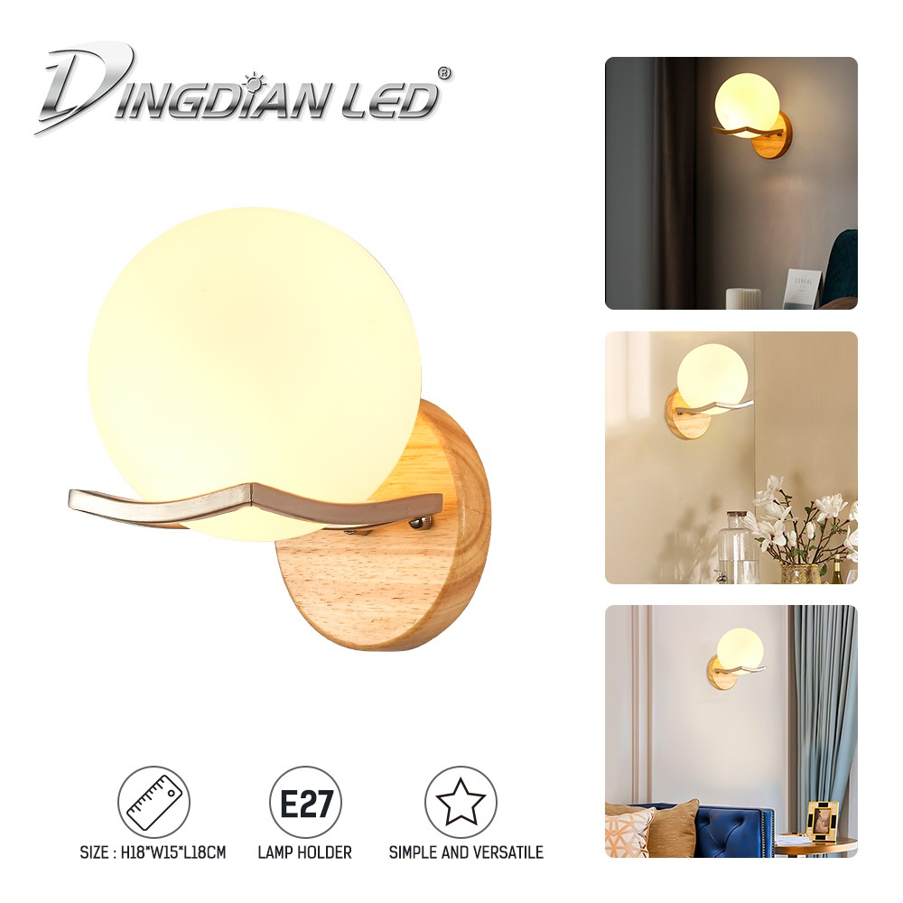 Dingdian LED Wall Lamp AC85-265V E27 Round Bulb Indoor Room Bedroom ...