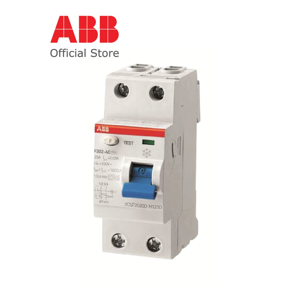 ABB RCCB/ELCB F202 AC-25/0.01 (10mA) IEC | 2 POLE (2P) | Shopee Malaysia