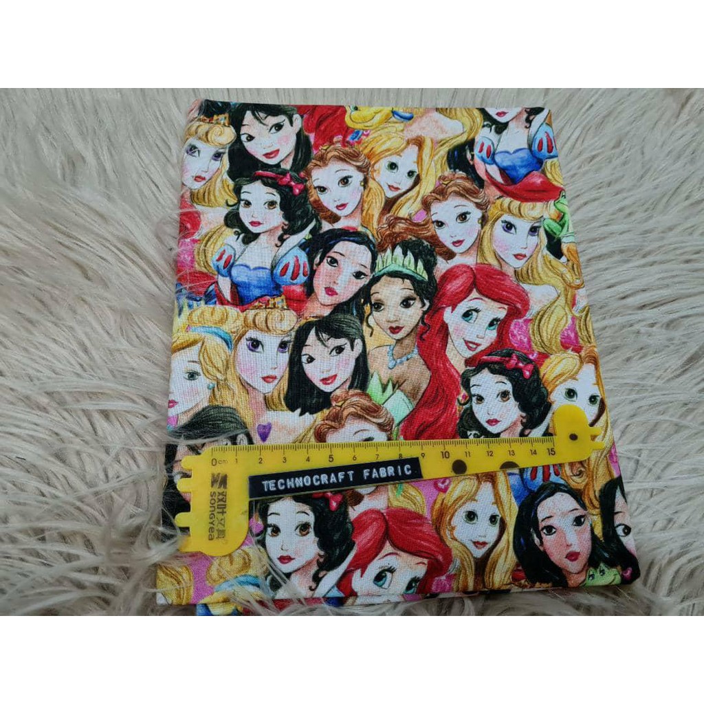 DISNEY PRINCESS CHARACTERS (CUSTOM PRINT DESIGNER FABRIC) | Shopee Malaysia