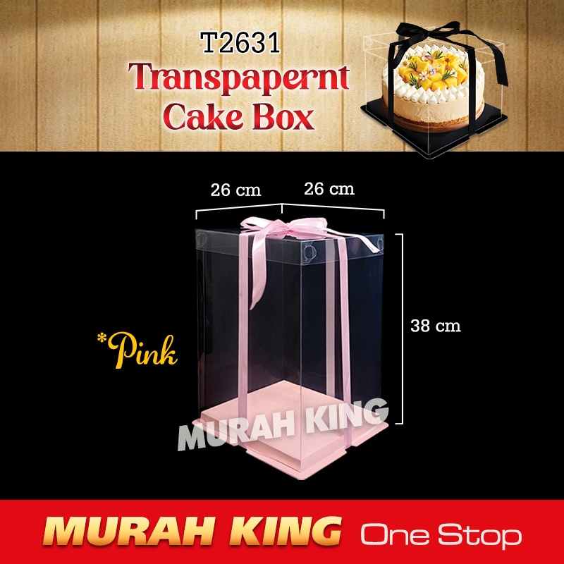 Cake Box Exclusive Transparent PVC Kotak hantaran siap tapak Kotak Kek ...