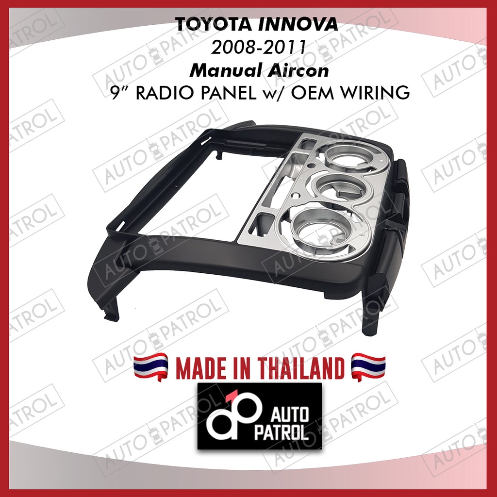 Toyota Innova 2008-2011 9" Manual Car Radio Panel Frame w/ Wiring ...