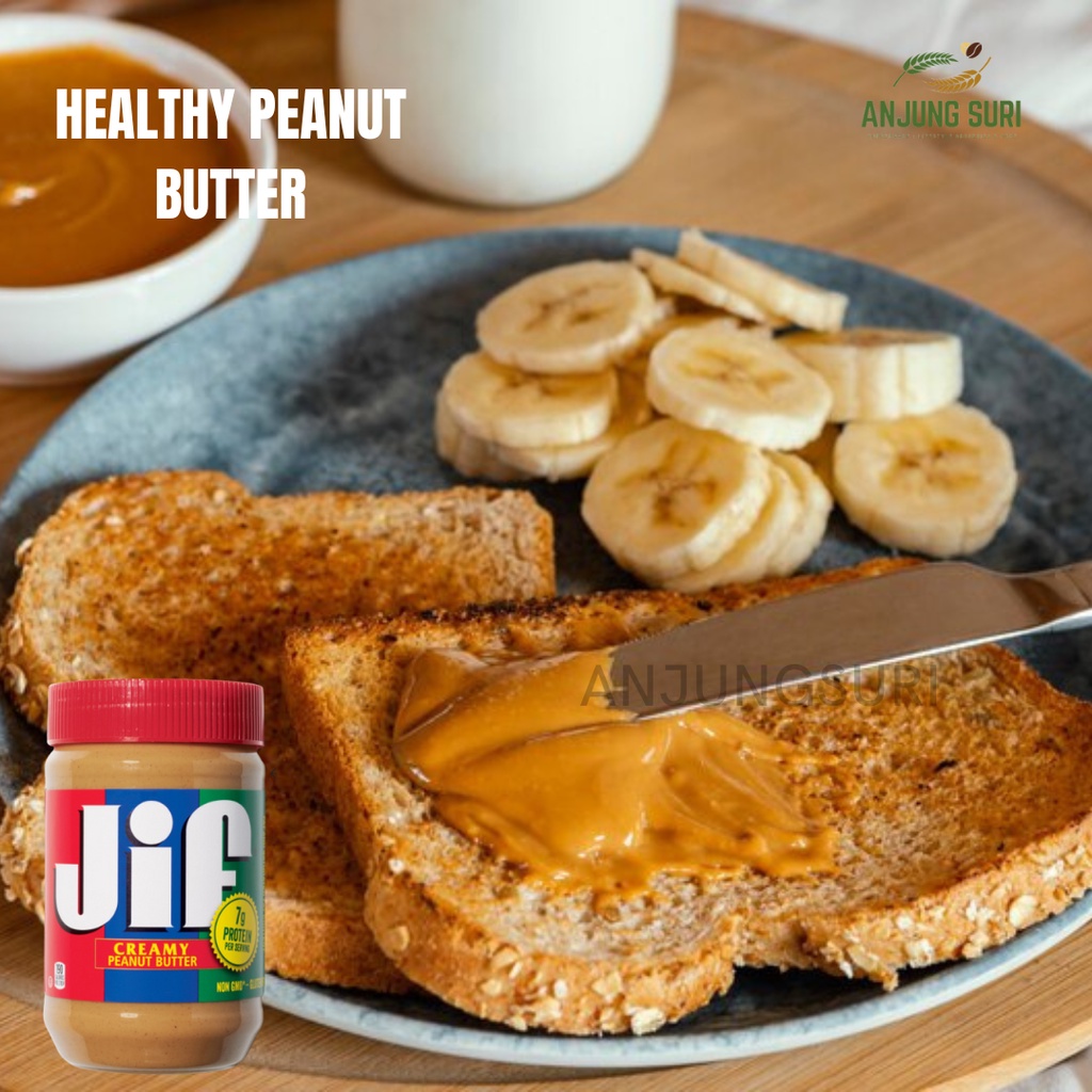 JIF Healthy Peanut Butter Creamy Extra Crunchy Omega 3 Zero Sugar Low ...