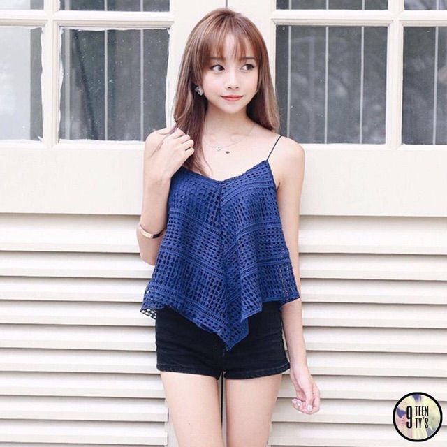 Ready stock crochet lace flowy top | Shopee Malaysia