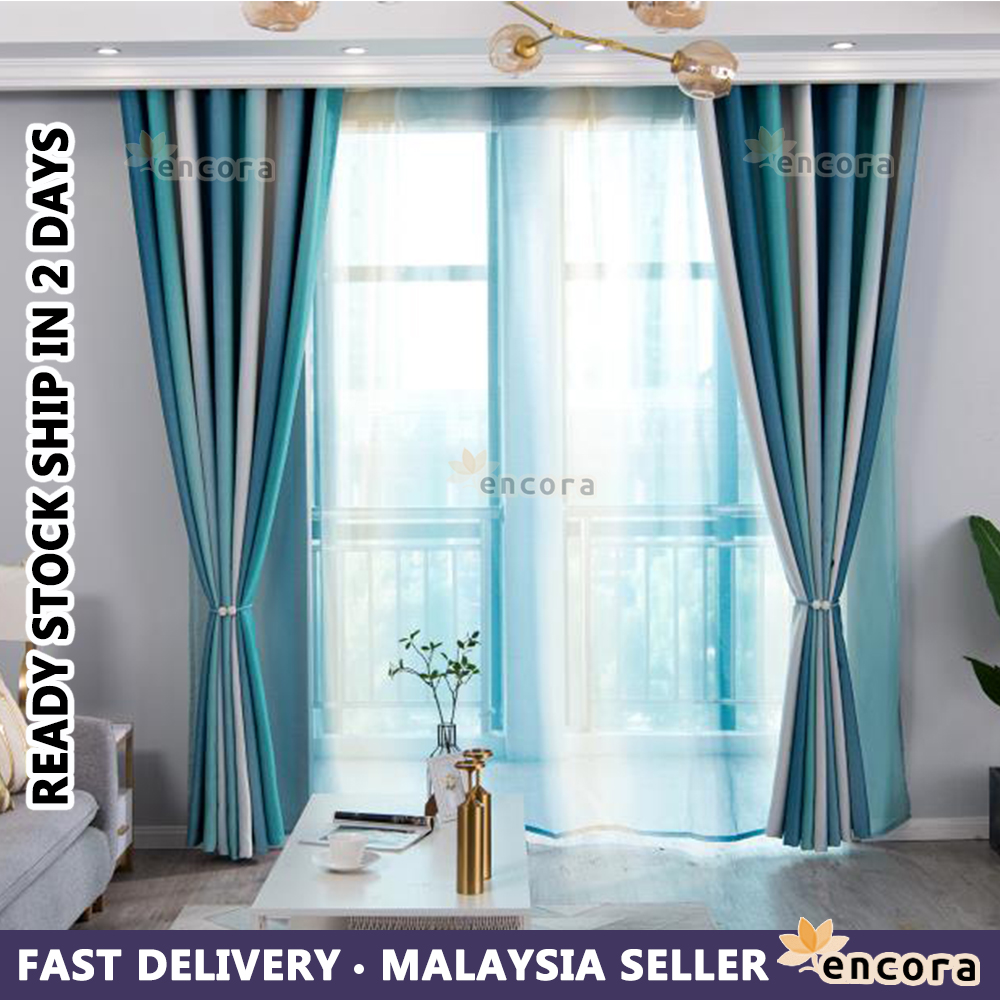 [1PC] Encora Gradient Color Curtain Voile Grommet Insulating Curtain ...