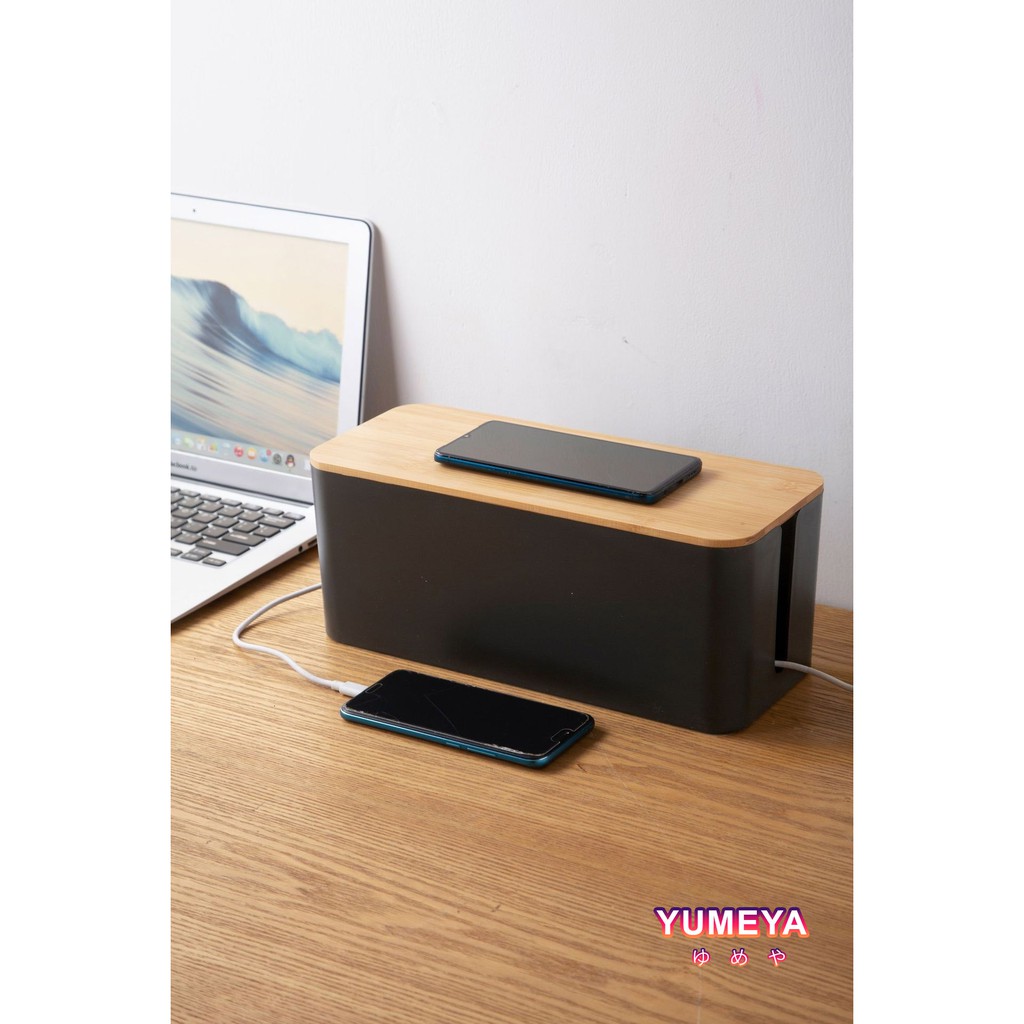 YUMEYA Cable storage box power board wire box dust-proof charger socket ...