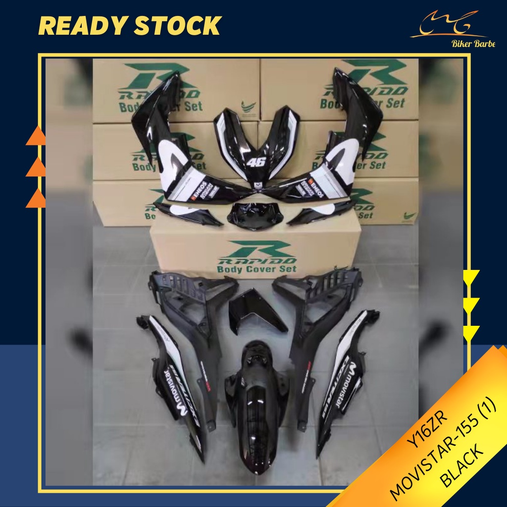 [READY STOCK] COVERSET/BODYSET YAMAHA Y16/Y16ZR MOVISTAR-155 (1) BLACK ...