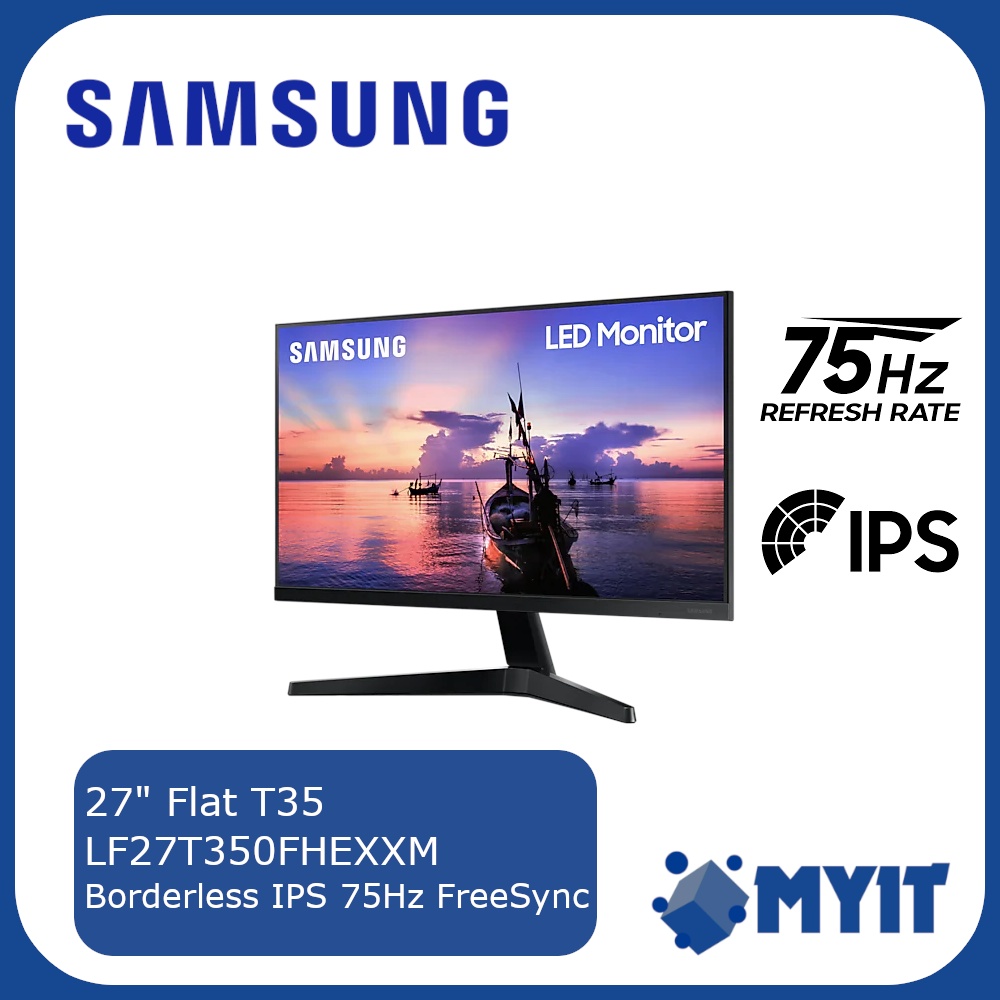 Samsung 27" inch Flat Monitor LF27T350FHEXXM T35 Series Borderless IPS ...
