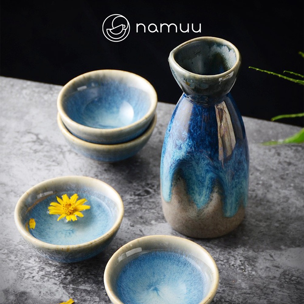 NAMUU Japanese Style Liquor Cup Retro Ceramic Sake Pot Wine Soju Jug ...