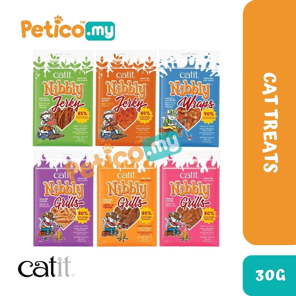 Catit Nibbly Jerky / Wraps / Grills Cat Treat 30g | Shopee Malaysia